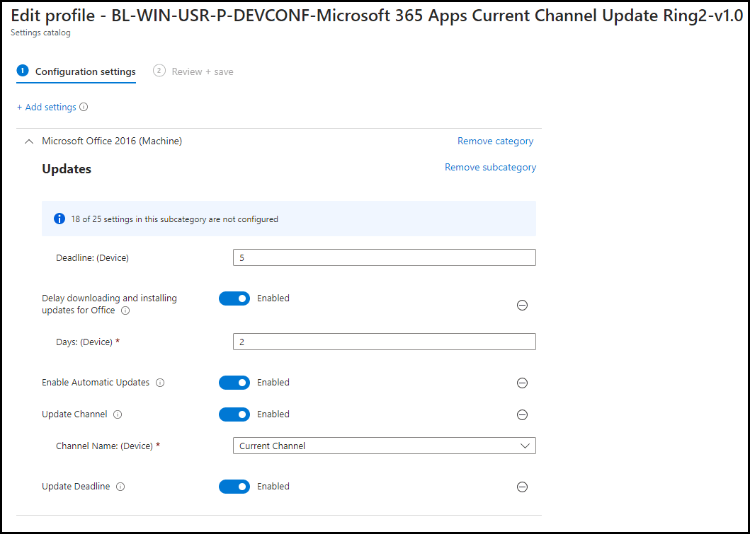 Update Microsoft 365 Apps with rings - Just about the Modern Workplace