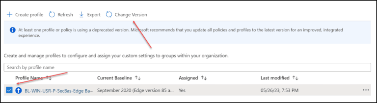 Intune Security baselines - Just about the Modern Workplace